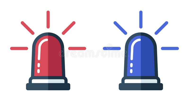 Emergency Flashers Siren Icon. Set of Red and Blue Emergency Siren ...