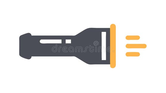 Emergency Flashlight Icon, Safety and Nighttime Navigation, Vector ...