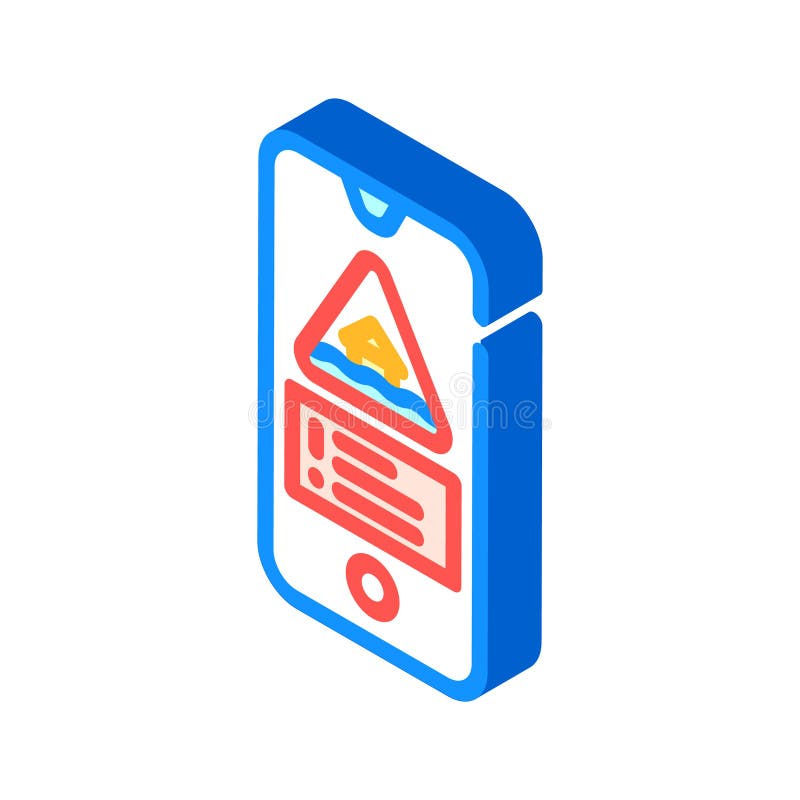 Emergency Flood Warning Isometric Icon Vector Illustration Stock ...