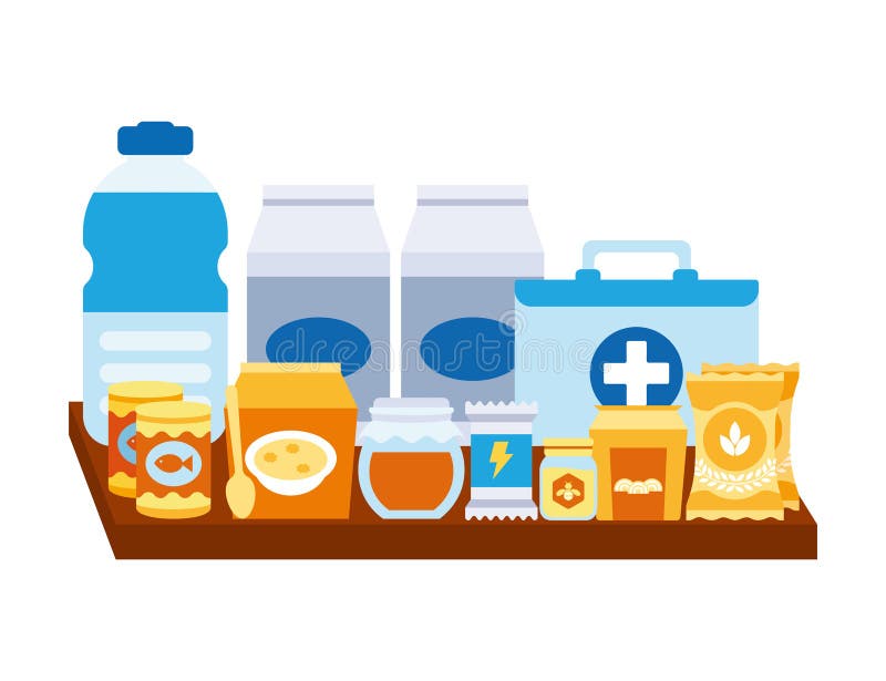 Emergency Food Bottles stock vector. Illustration of food - 367438475