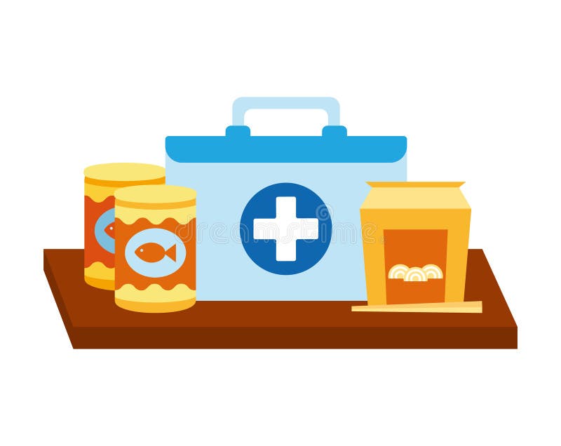 Emergency Food Kit stock vector. Illustration of preservation - 367438030