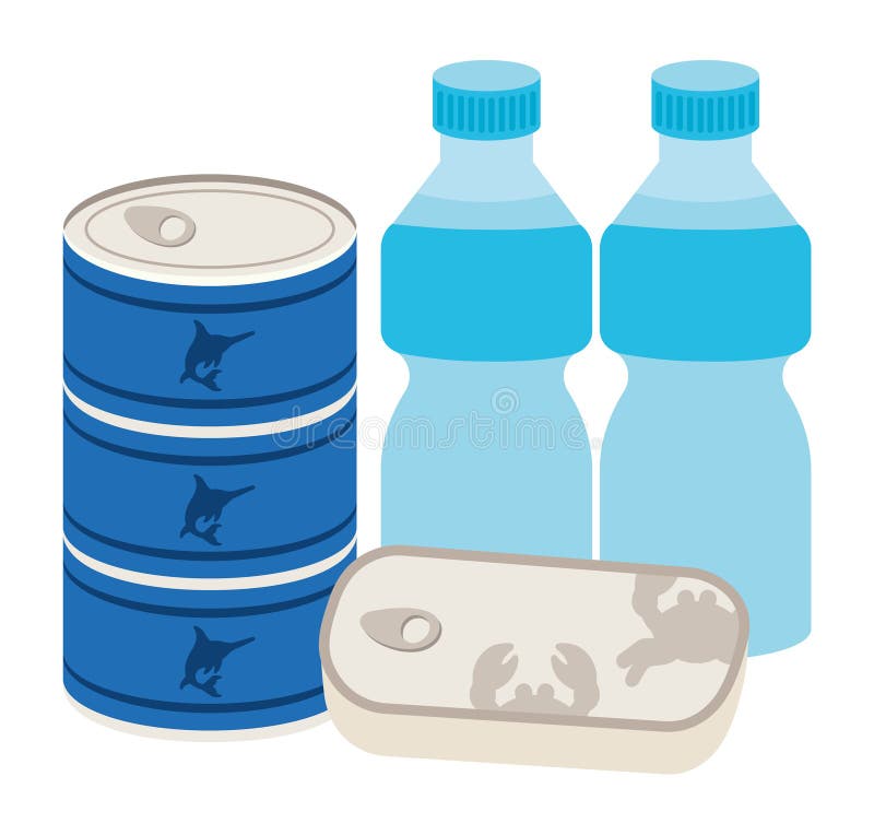 Emergency Food Storage stock vector. Illustration of water - 367441051