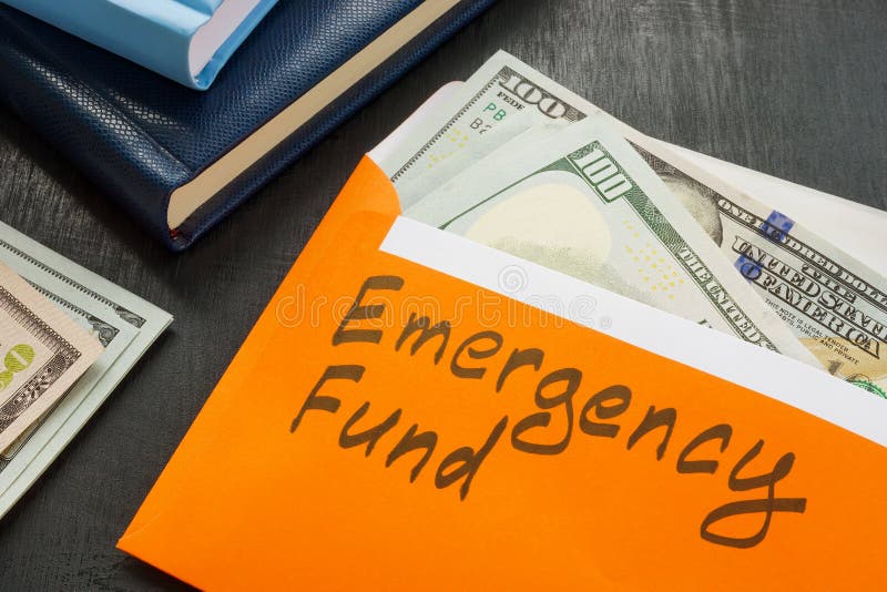 Emergency Fund Sign on the Envelope with Money. Stock Image - Image of ...