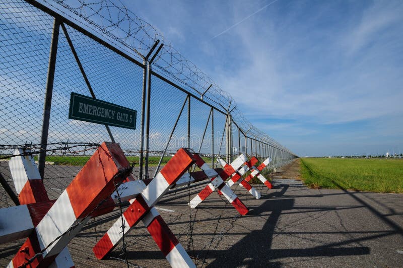 Emergency gate stock photo. Image of runway, sign, plane - 40374354