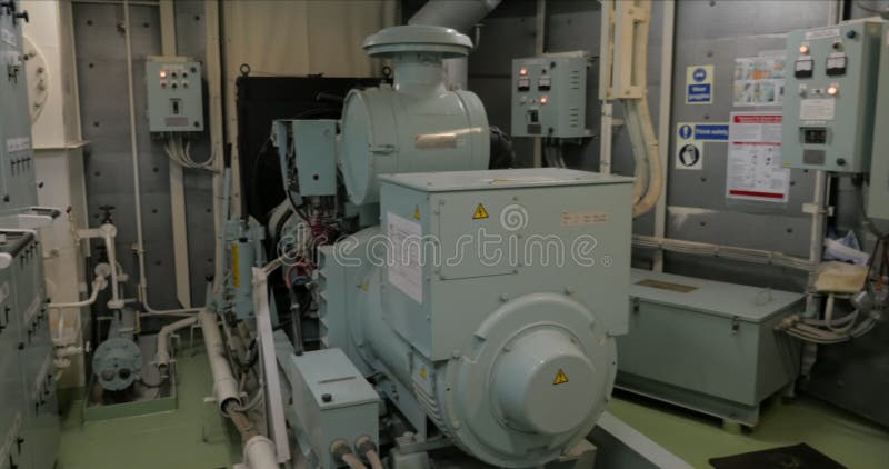 Emergency Generator Room on Board of Ship Stock Footage - Video of ...