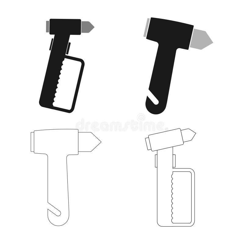 Emergency Hammer or Car Glass Breaker Icon Vector Stock Illustration ...