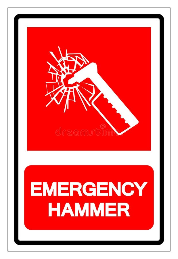 Emergency Hammer Symbol Sign, Vector Illustration, Isolate on White ...
