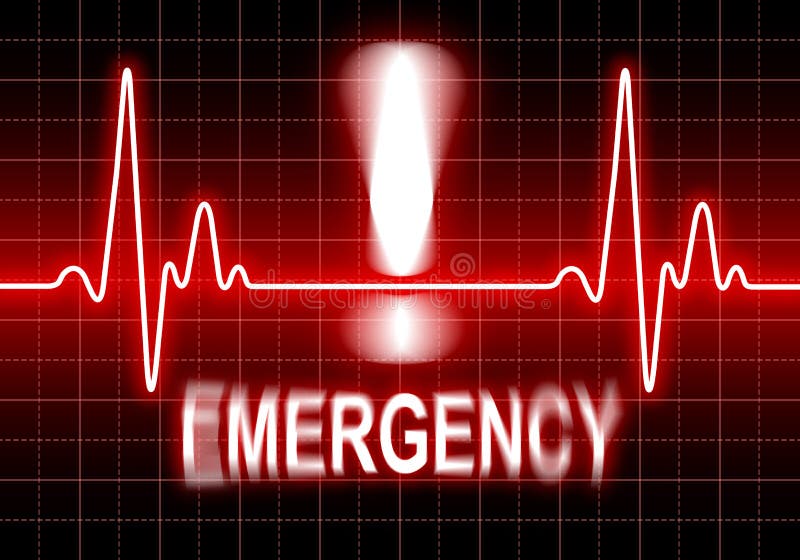 Emergency - heart problem stock illustration. Illustration of screen ...