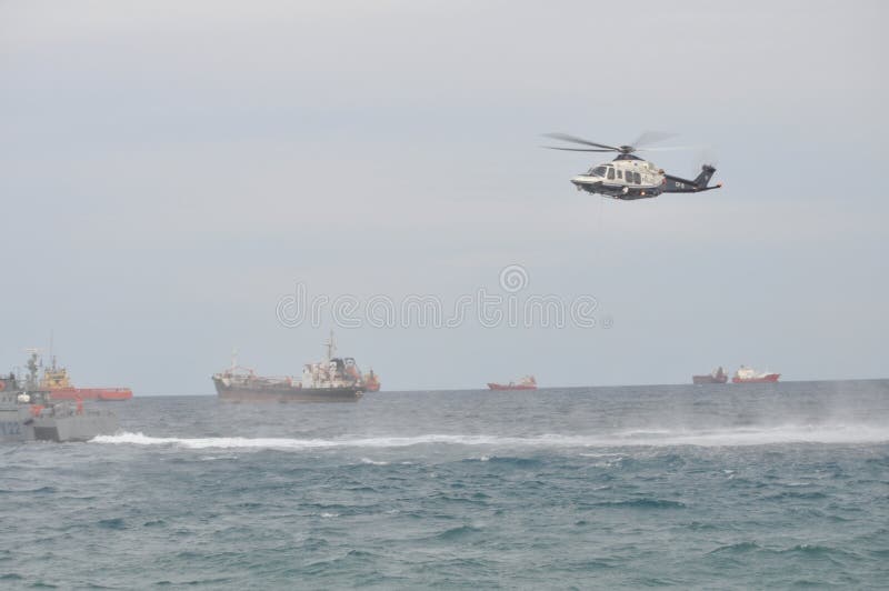 Helicopter Saving People in Flight Stock Photo - Image of flight ...