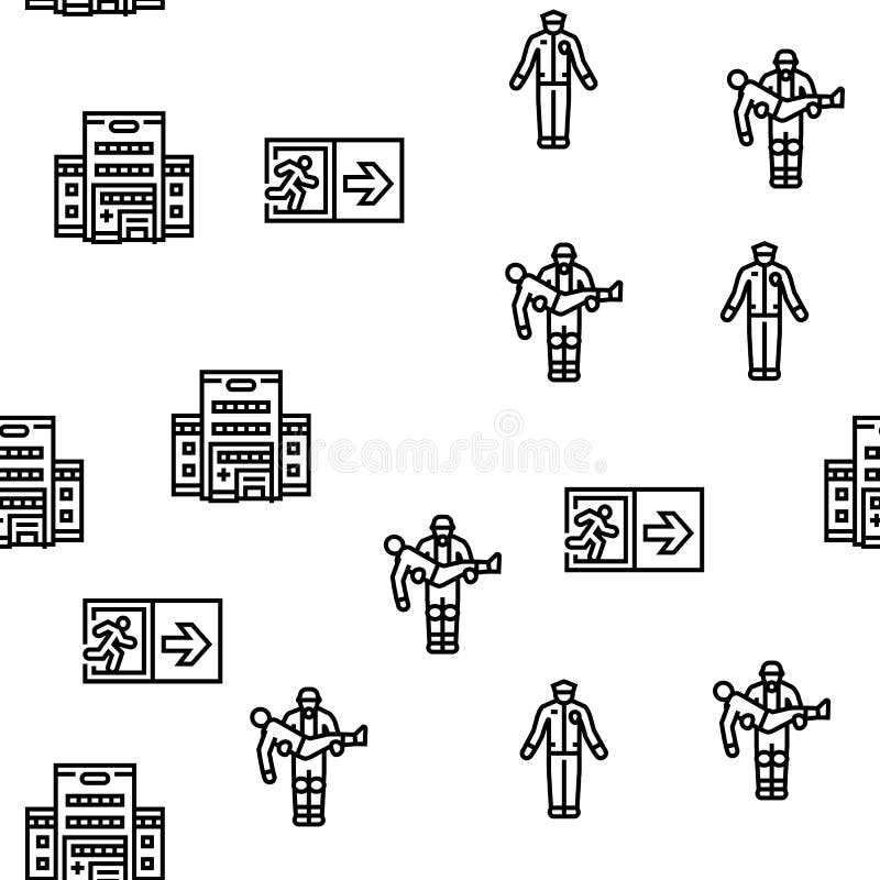 Emergency Helping in Accident Vector Seamless Pattern Stock Vector ...