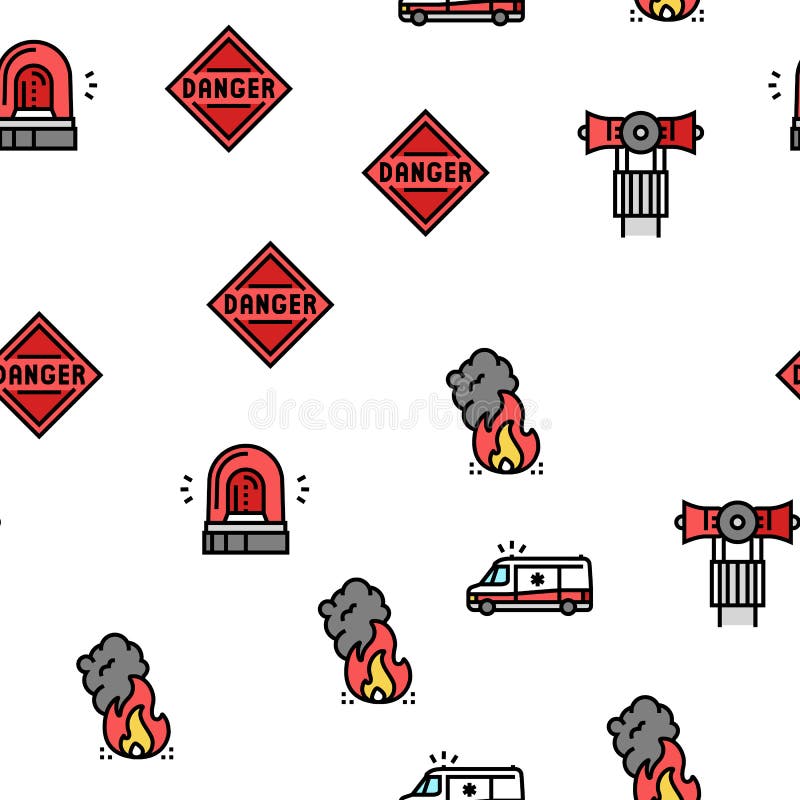 Emergency Helping in Accident Vector Seamless Pattern Stock Vector ...