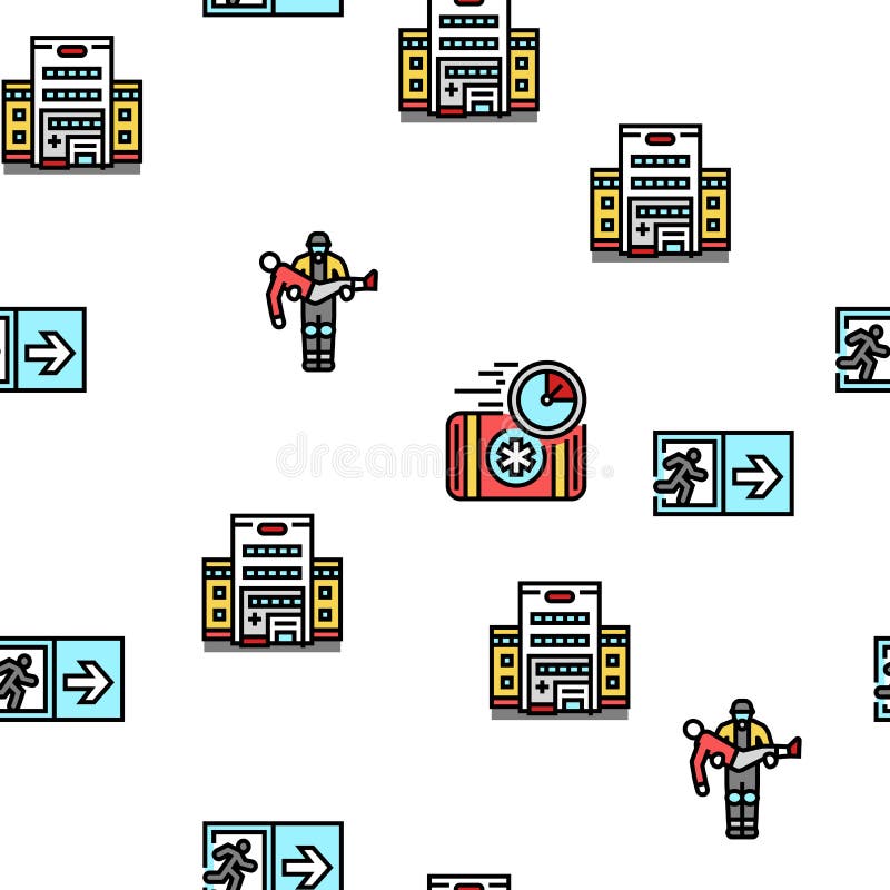 Emergency Helping in Accident Vector Seamless Pattern Stock Vector ...