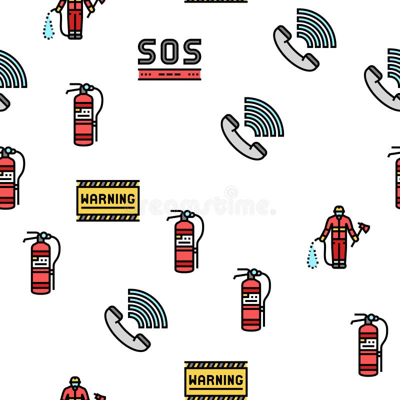 Emergency Helping in Accident Vector Seamless Pattern Stock Vector ...