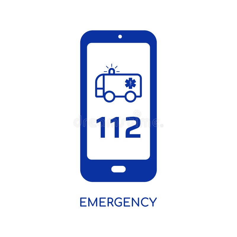 Emergency Icon. 112 Ambulance Help Phone Sign Stock Vector ...