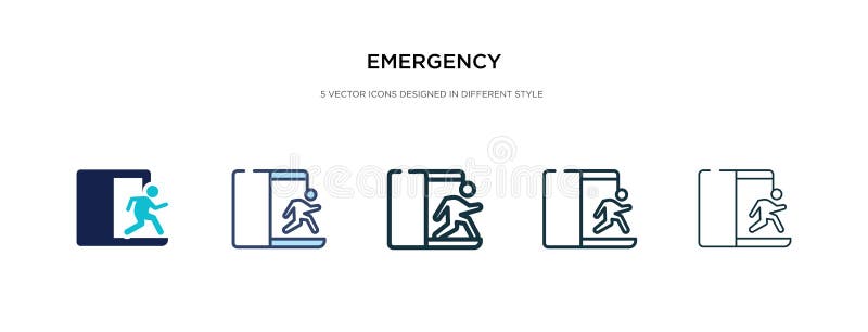 Emergency Icon in Different Style Vector Illustration. Two Colored and ...