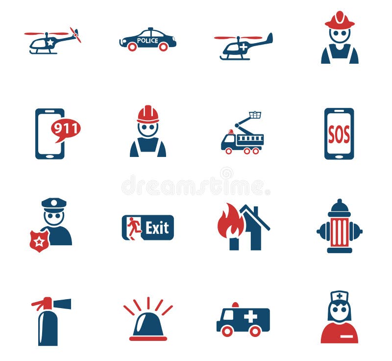 Emergency icon set stock vector. Illustration of helicopter - 88250290