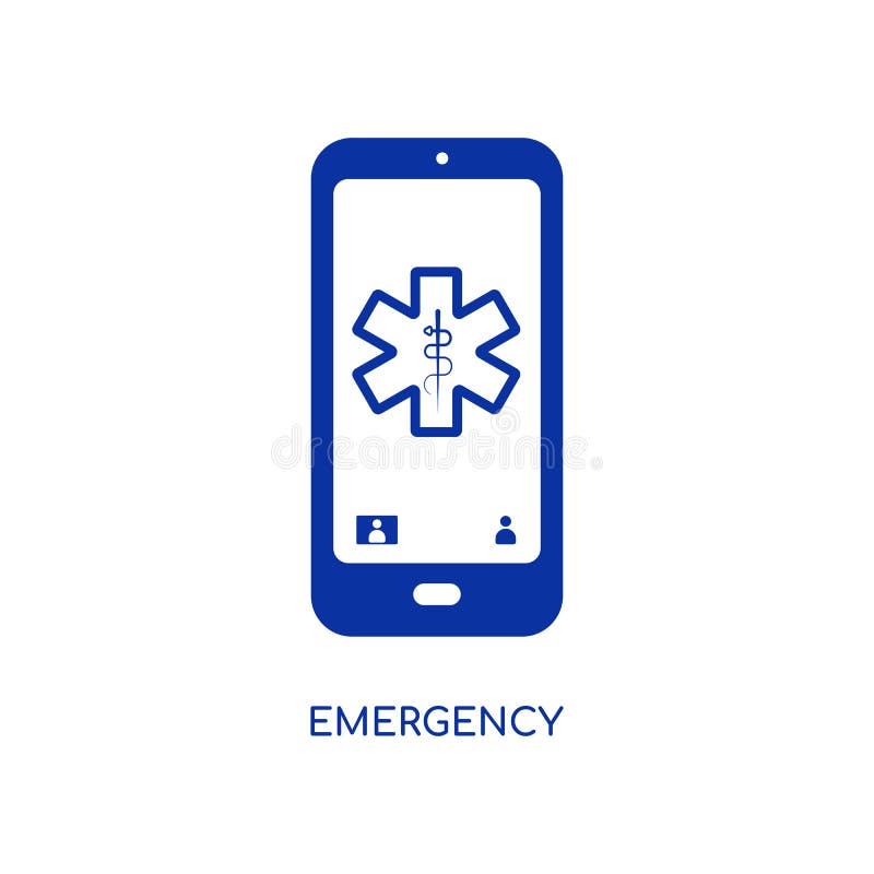 Emergency Icon. Tele Assistance Help Phone Sign Stock Vector ...