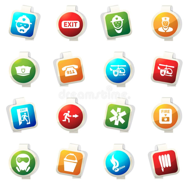 Emergency icons set stock illustration. Illustration of emergency ...