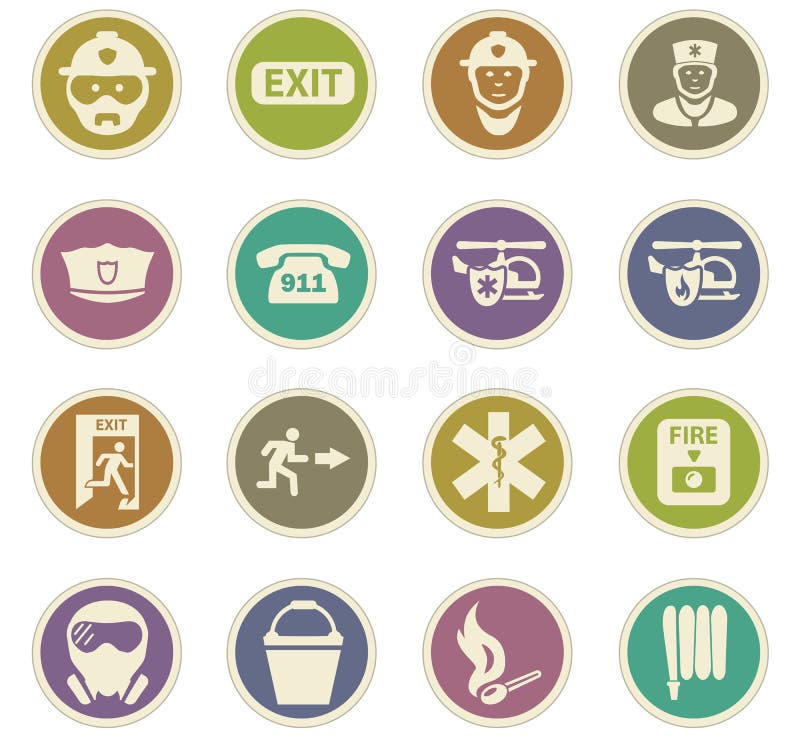 Emergency icons set stock vector. Illustration of security - 89024506