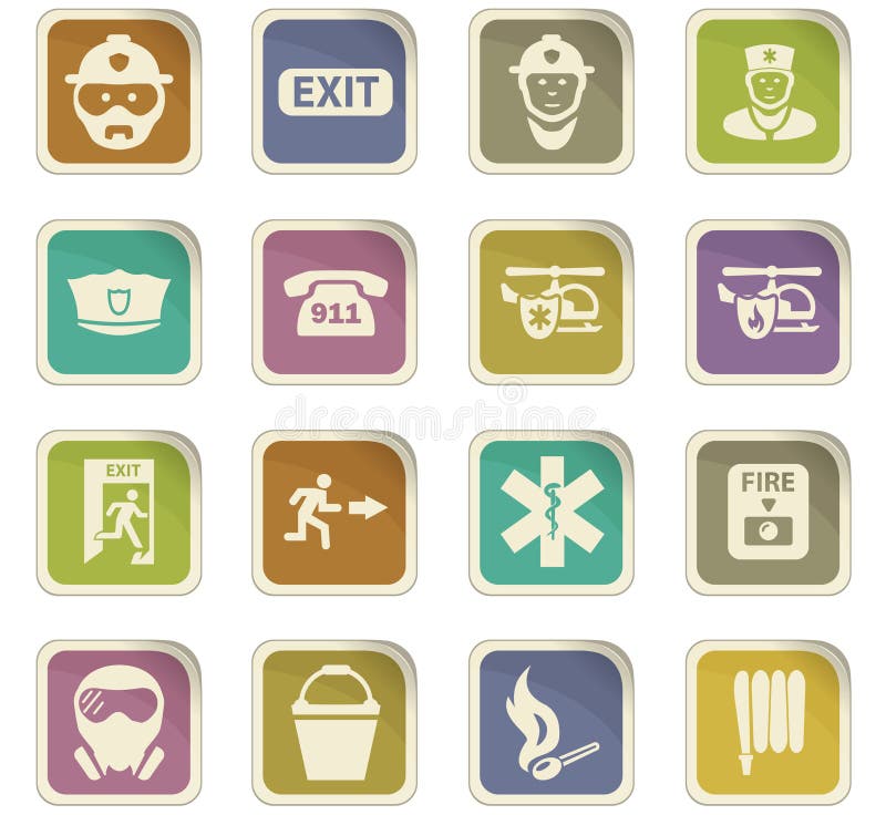 Emergency icons set stock illustration. Illustration of equipment ...