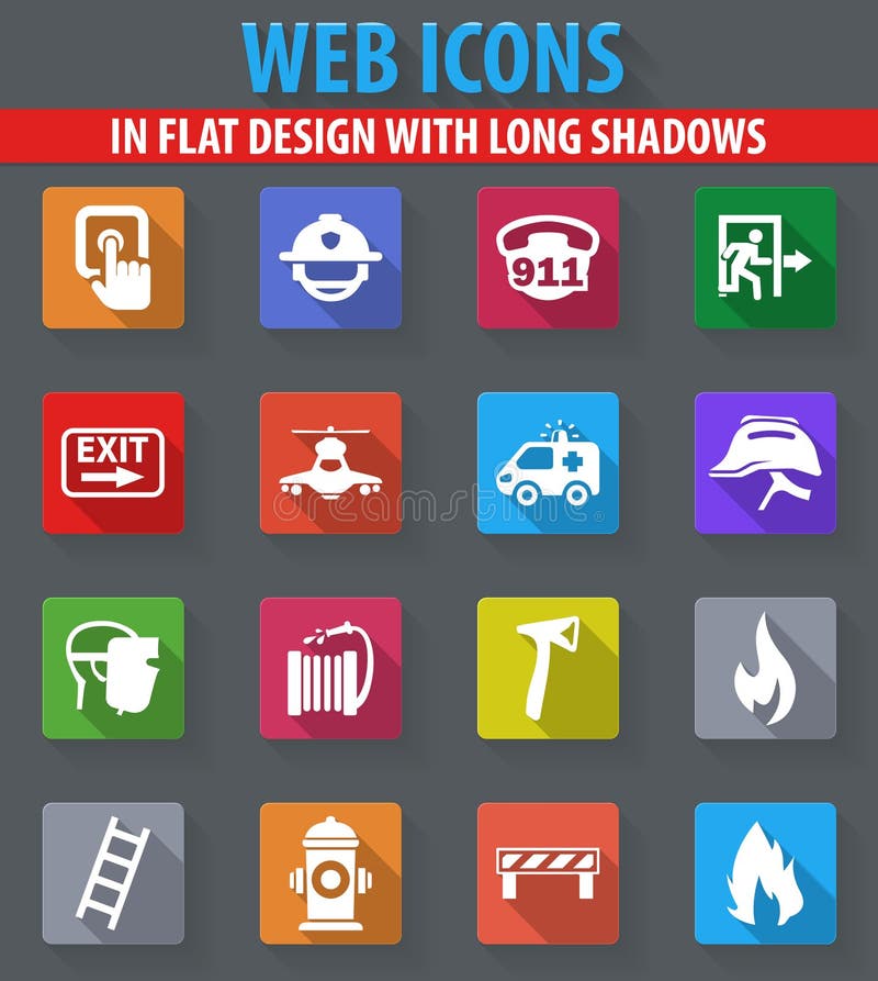 Emergency icons set stock vector. Illustration of alert - 89071979