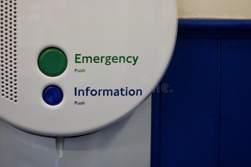 Emergency and Information Point with Buttons - Image Stock Photo ...