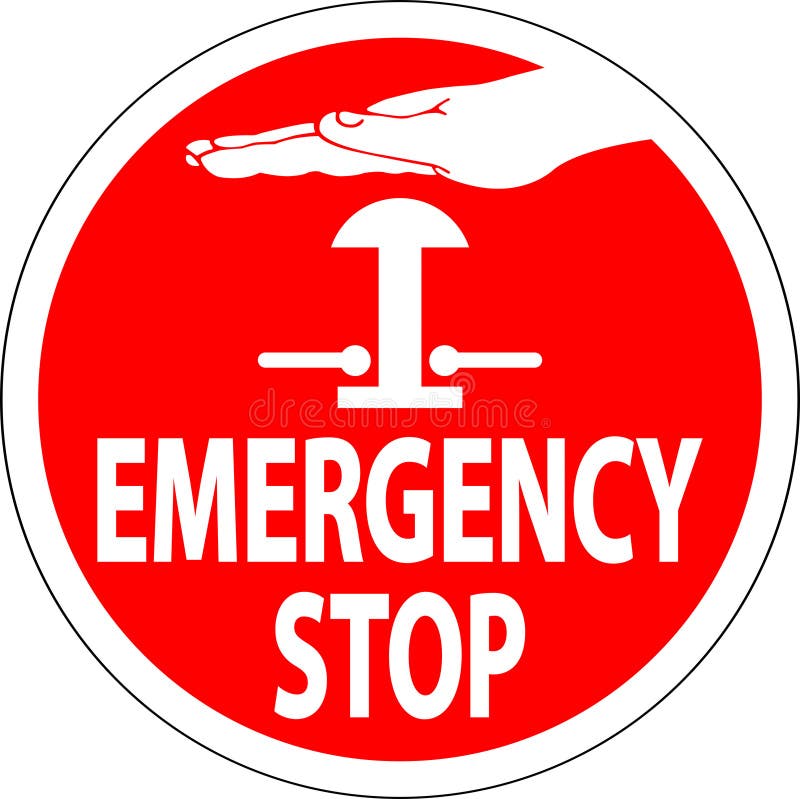 Emergency Label Emergency Stop Stock Vector - Illustration of push ...