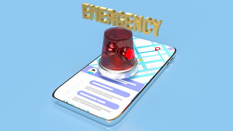 The Emergency Lamp for Rescue Concept 3d Rendering Stock Illustration ...