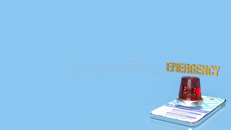 The Emergency Lamp for Rescue Concept 3d Rendering Stock Illustration ...