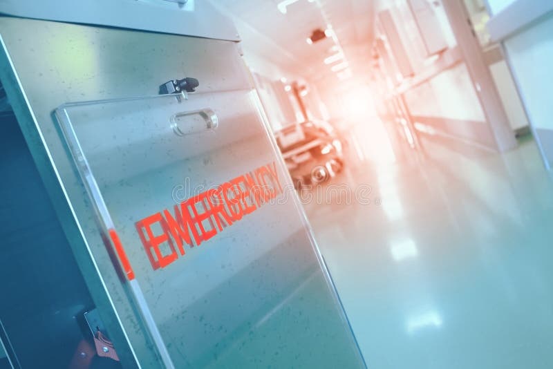 Inscription Emergency on the Plastic Glass Against the Background of ...