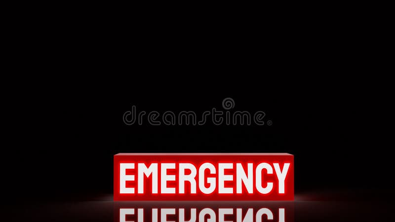 Emergency Light Box in Dark for Rescue or Safety Concept 3d Rendering ...