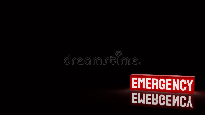 Emergency Light Box in Dark for Rescue or Safety Concept 3d Rendering ...