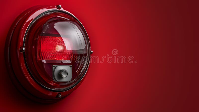 Emergency Light on Red Background for Safety Signaling Stock ...