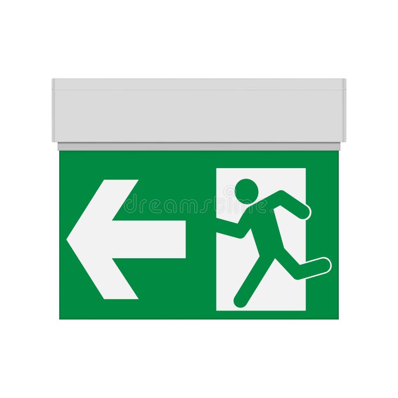 Emergency Light for Signage, Vector Illustration. Green Exit Sign ...