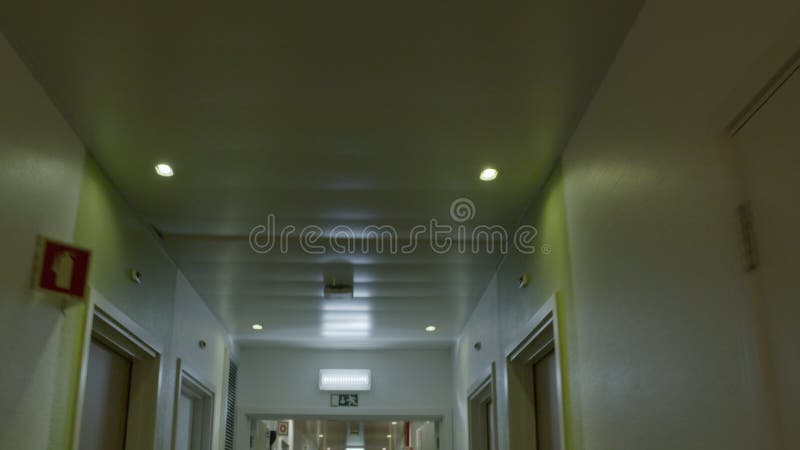 Emergency Lights Turning on in Building Corridor Stock Footage - Video ...