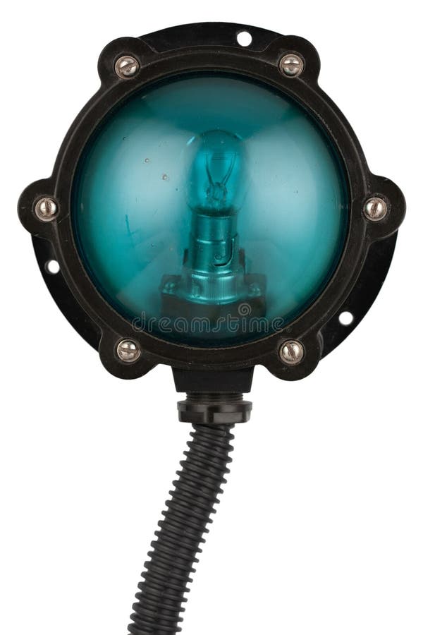 Emergency Lighting in the Factory. Warning Blue Light Stock Photo ...