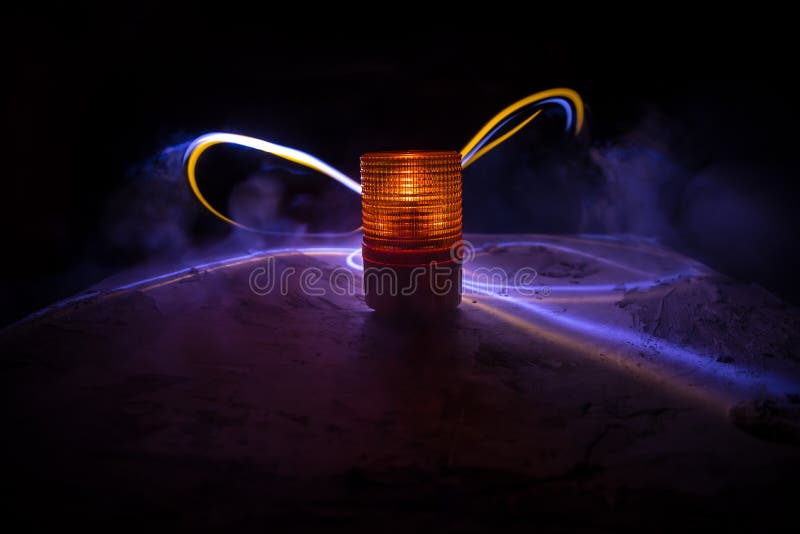 Emergency Lighting in the Factory, Warning Light, Orange Siren on ...