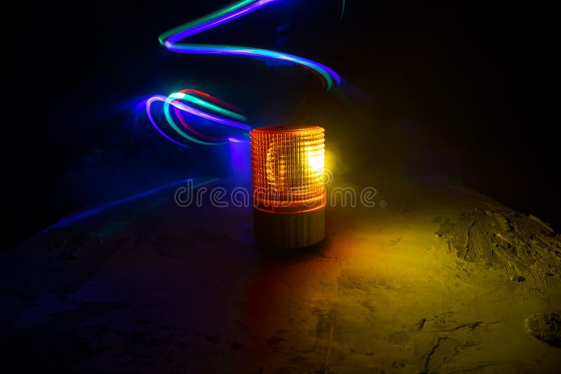 Emergency Lighting in the Factory, Warning Light, Orange Siren on ...