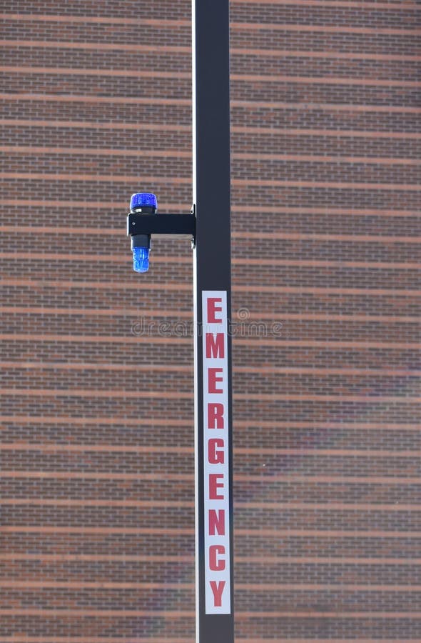 Emergency lighting on Pole stock photo. Image of lamp - 112974050