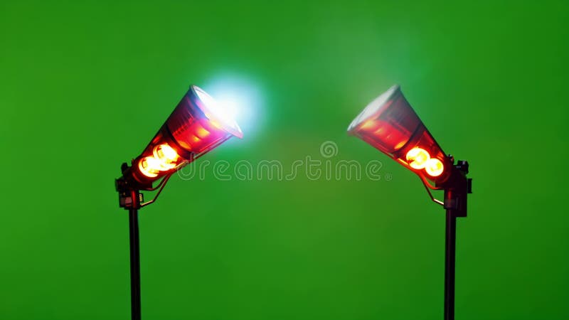 Emergency Lights with an Intense Strobe Effect. Green Screen Chromakey ...