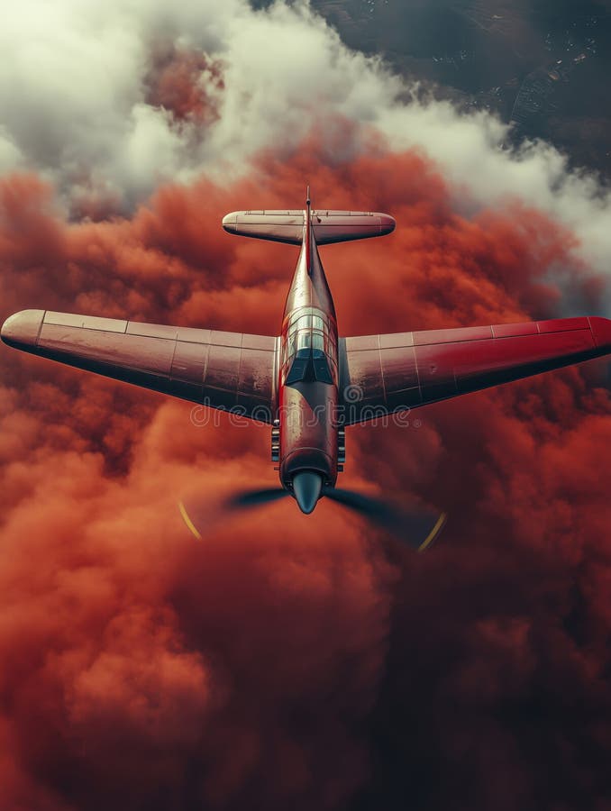 Emergency Maneuver Training in a Vintage Red Plane Amidst Dramatic ...