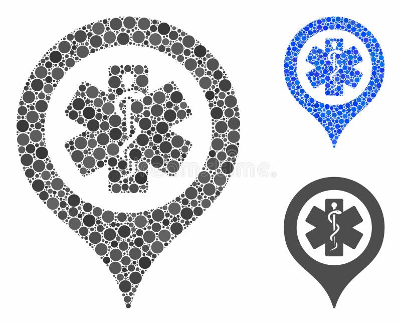 Emergency Map Marker Composition Icon of Round Dots Stock Vector ...