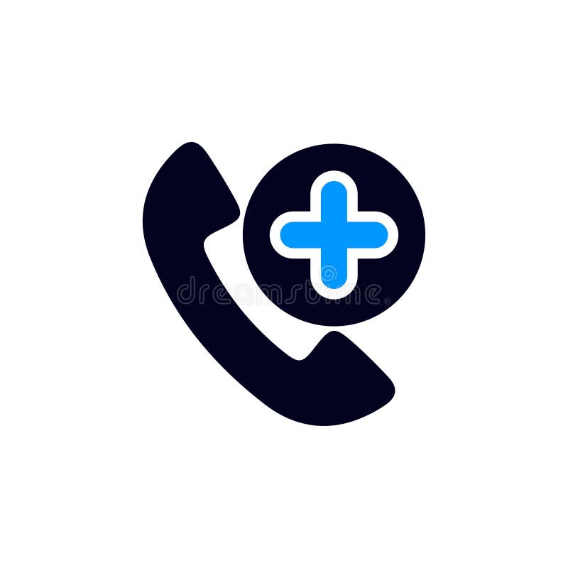 Emergency Medical Support Contact Icon Stock Vector - Illustration of ...