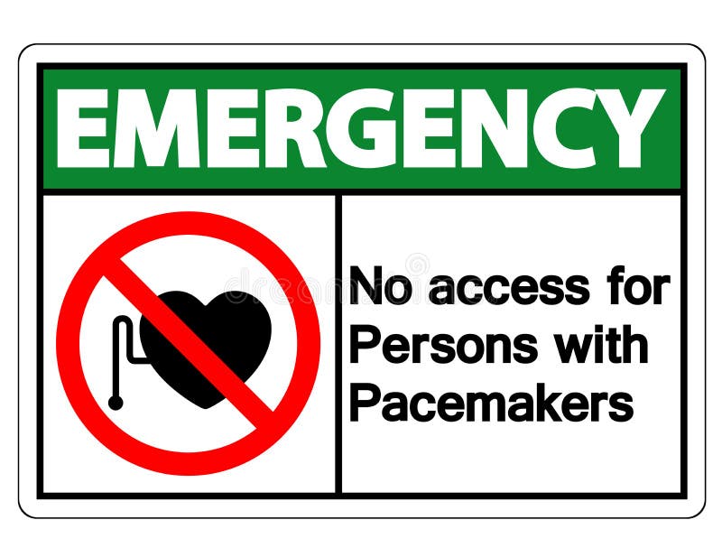 Emergency No Access for Persons with Pacemaker Symbol Sign Isolate on ...