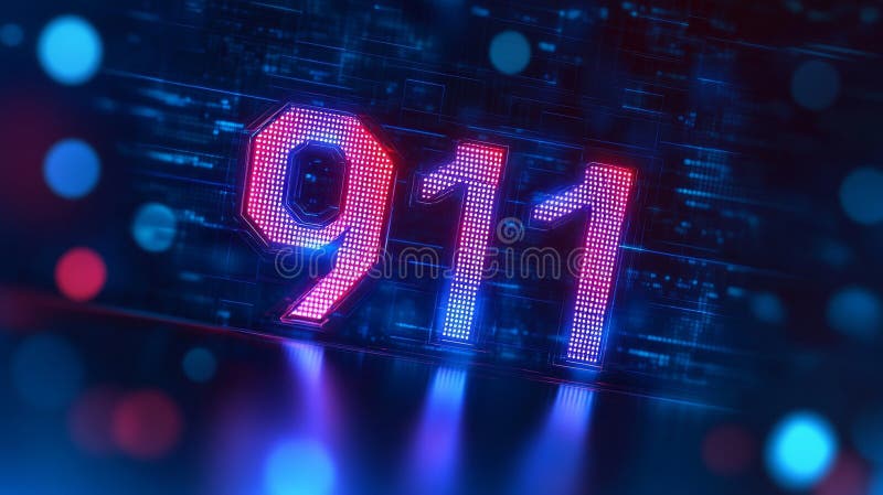 Emergency Number 911 on Futuristic Digital Circuit Board Background ...