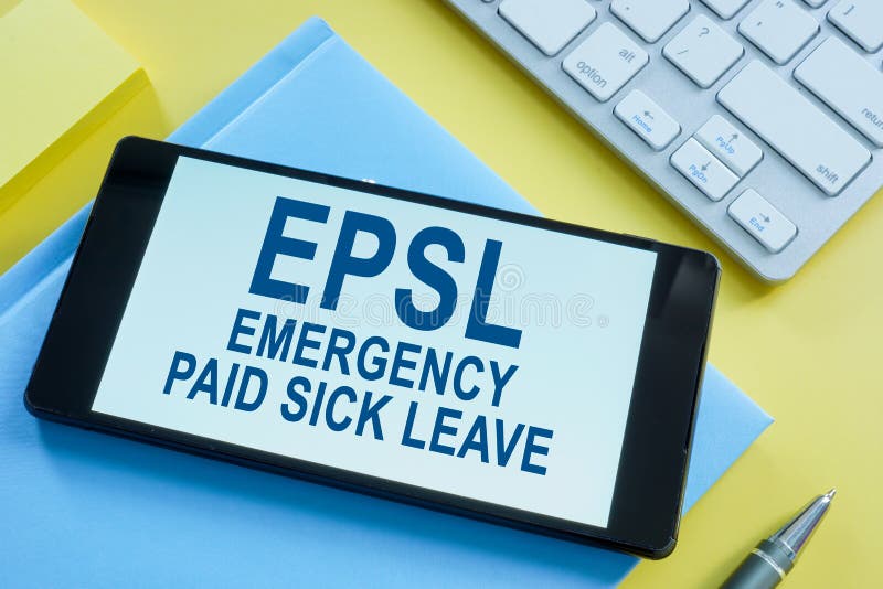 Emergency Paid Sick Leave EPSL Info and Keyboard. Stock Image - Image ...