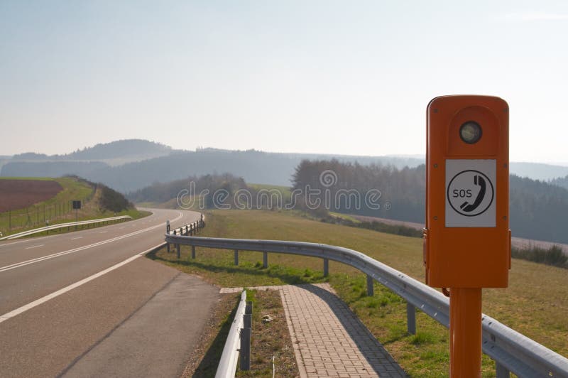 Emergency Phone Booth on a Cou Stock Photo - Image of highway, country ...
