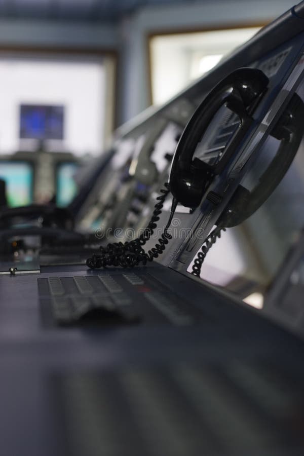 Emergency Phone in Control Room Stock Image - Image of bridge ...