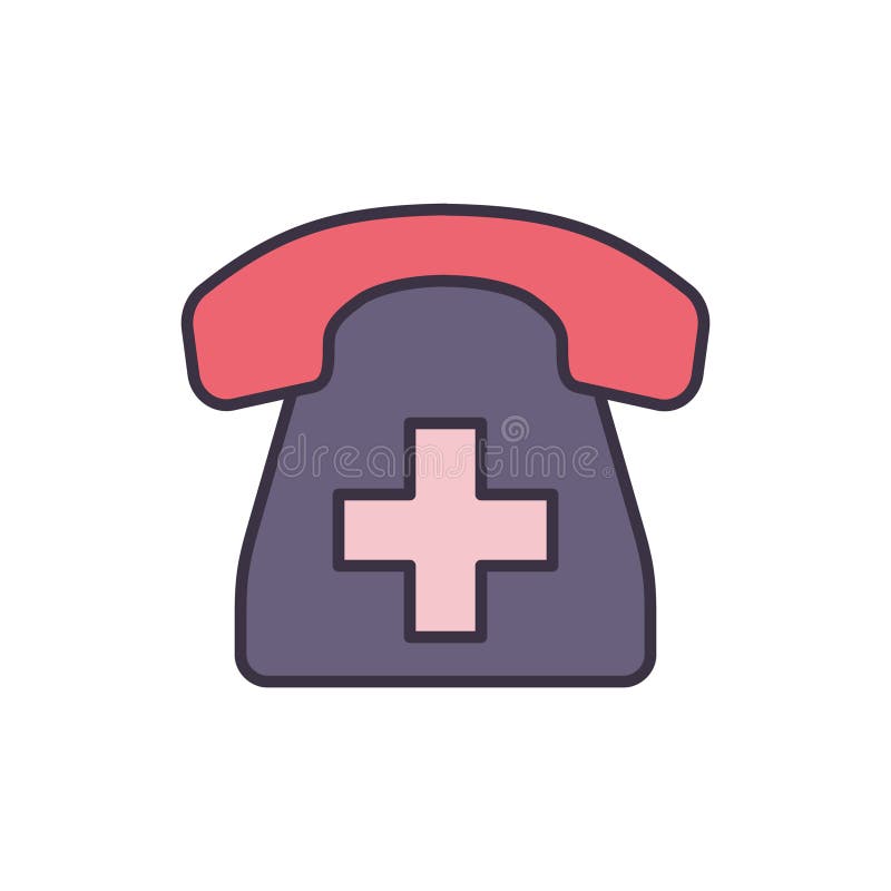 Emergency Phone Related Vector Icon. Stock Vector - Illustration of ...