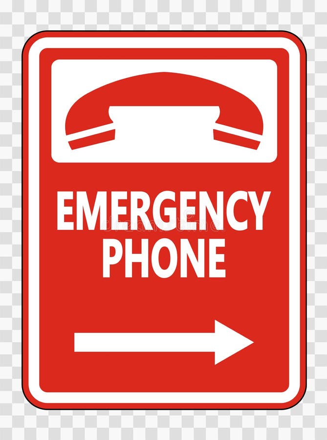 Symbol Emergency Phone (Right Arrow) Sign on Transparent Background ...
